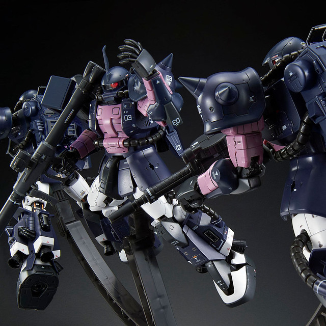 RG 1/144 《機動戰士鋼彈MSV》MS-06R-1A 黑色三連星專用薩克II （黒い三連星専用ザクII） 一般版 / 3機SET【PB限定】