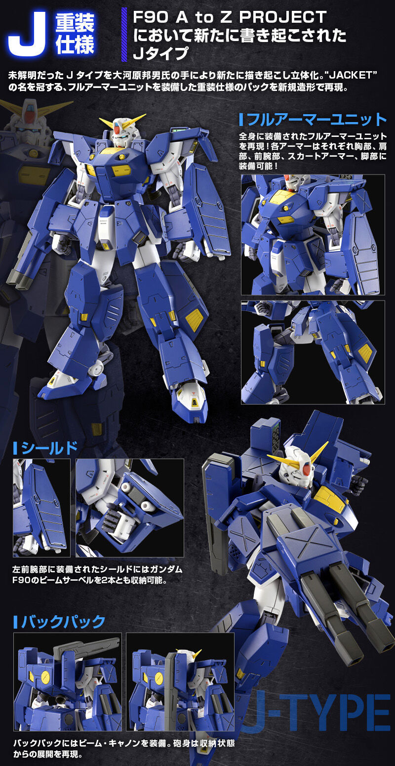重裝、高機動規格強化裝備『MG 1/100 鋼彈F90用任務背包 J型&Q型』於 PB 限定販售！