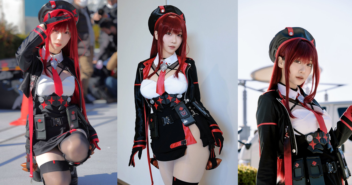 C105限定的SSR角色！伊織萌cos《勝利女神：妮姬》拉毗：小紅帽吸引瘋狂人潮聚集